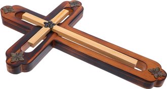 Soimiss Wandkreuz Rustikales Holzkreuz als Tisch und Wanddekoration 23X3X34cm Christliches Wohnaccessoire f&uuml;r Gebetsr&auml;ume und Kirchen