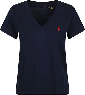 Polo Ralph Lauren Femme, Tops, Bleu, Taille: 40 FR V Neck T-Shirt