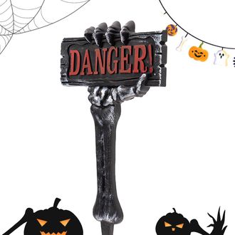 Generico Halloween-Zeichen f&uuml;r den Au&szlig;enbereich | Skelett-Hand Schilder 54 cm f&uuml;r Friedhof und gruselige B&ouml;den | Dekoration f&uuml;r Garten, Hof, Eingang, Balkon, Z