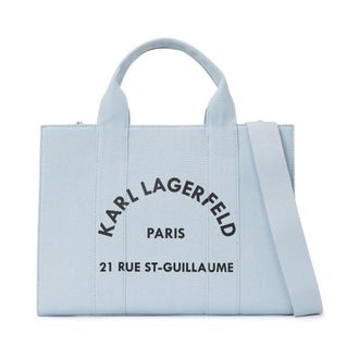 Karl Lagerfeld Femme, Sacs, Bleu, Taille: ONE Size Tote M Celeste Lona Logo Circular