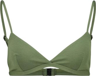 Matteau Femme, Maillots de bain, Vert, Taille: 38 FR Haut de Bikini Triangle Safari Crinkle
