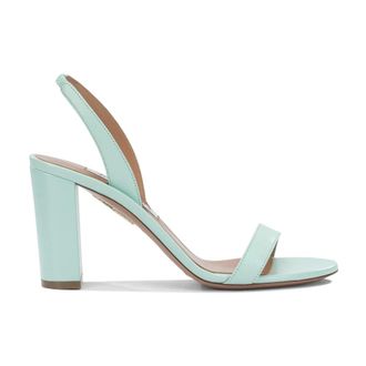 Aquazzura So Nude Block Sandal 85 - Femme - Chaussures - Bleu - Taille: 38 1/2 EU