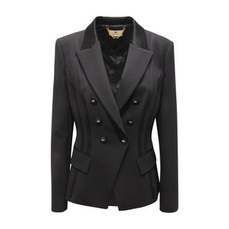 Elisabetta Franchi Giacca Doppiopetto WO Jacket - - Jackets - Damen - Schwarzk - L