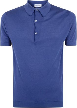 John Smedley Homme, Tops, Bleu, Taille: M Polo &agrave; manches courtes Adrian