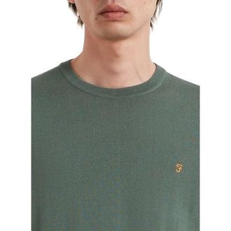 Farah Pull droit &agrave; logo brod&eacute; en laine m&eacute;rinos