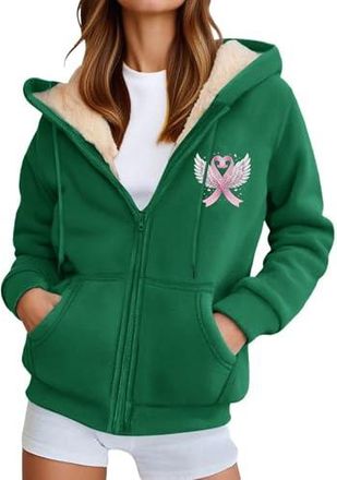 Generic Veste dhiver chaude &agrave; capuche en polaire avec fermeture &eacute;clair pour femme, pull doubl&eacute; confortable avec poches, veste athl&eacute;tique douce pour lext&eacute;rieur