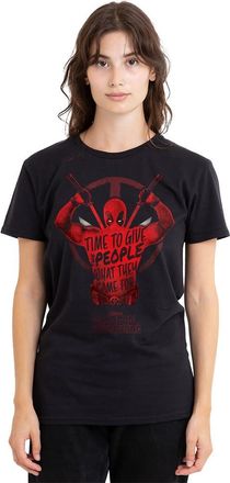 Deadpool Wolverine Give The People Deadpool Ladies T Shirt, Black, Medium