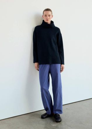 Mango Pull de pyjama en maille col roul&eacute; bleu marine - Femme - XS - MANGO