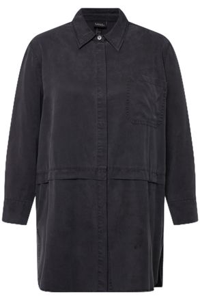 Ulla Popken Damen Lyocell-Hemdbluse Bluse, Asphalt, 42-44