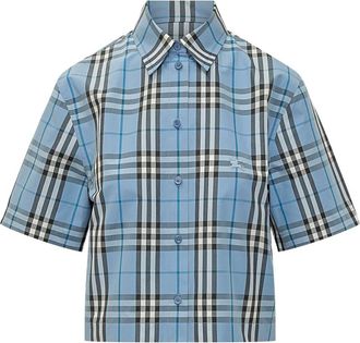 Burberry Femme, Blouses et Chemises, Bleu, Taille: 34 FR Short Sleeve Shirt