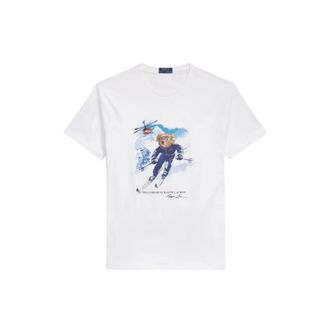 Polo Ralph Lauren Homme, Tops, Blanc, Taille: L Custom Slim Fit Polo Bear T-Shirt