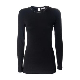 Brunello Cucinelli Baumwollmischung Pullover mit Hakenverschluss - - Knitwear - Damen - Schwarzk - XS