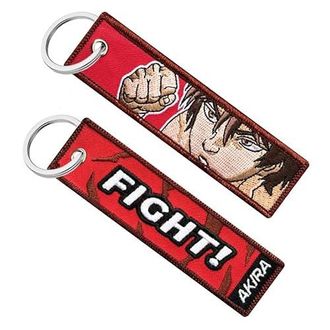 Generico Porte-cl&eacute;s Anime Baki Fight, porte-cl&eacute;s moto, voiture, sac &agrave; dos, cl&eacute;s, porte-cl&eacute;s pour motards, porte-cl&eacute;s original en tissu Manga, orange, 12 x 3