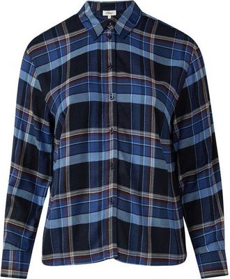 s.Oliver Langarmbluse Bluse Karierte Hemdbluse mit Raffung am R&uuml;cken