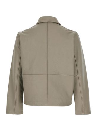 Sunflower Mens Jacket Crop Leather Beige Coat
