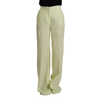 Msgm Msgm, Femme, Pantalons, Jaune, Taille: 38 FR Pantalon Chic Coupe Droite Taille Haute