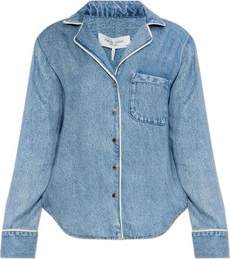 Rag & Bone Femme, Blouses et Chemises, Bleu, Taille: 42 FR Miramar Long-Sleeve Lounge Shirt