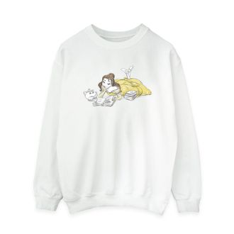 Disney Beauty And The Beast Belle Reading Sweatshirt f&uuml;r Damen (Wei&szlig;)