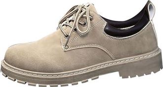 Generic Baskets en cuir pour homme - Chaussures de sport &agrave; lacets - Semelles antid&eacute;rapantes - Chaussures plates respirantes - Chaussures de trekking confortab