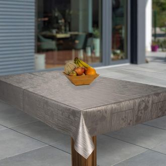 Laro Wachstuch-Tischdecke Abwaschbar Garten-Tischdecke Wachstischdecke PVC Plastik-Tischdecken Eckig Meterware Wasserabweisend Abwischbar, Muster:Grau Gepr