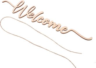 Valiclud Willkommensschild Holz zum Aufhängen Rustikale Türdeko mit Stabilem Seil Präzise Geschnittenes Holzschild für Haustür Laden Eingang Front Door Hanging