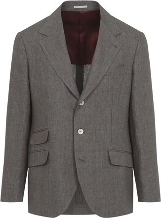 Brunello Cucinelli Homme, Vestes, Brun, Taille: XL Veste en lin