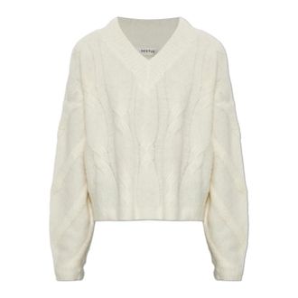 Gestuz Femme, Pulls, Beige, Taille: 42 FR Pull col en V Gzsida