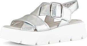 Gabor Sandales à plateforme pour femme, Argent 61, 40.5 EU