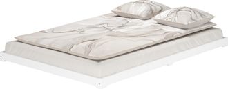 Erst-Holz Weißes Futonbett platzsparend extra niedriges Bodenbett 140x200 Kiefer V-60.47W-14ohne Zubehör