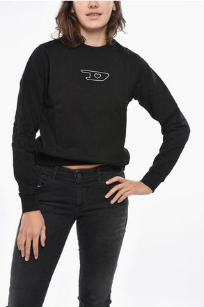 Diesel Crew Neck REGGY Brushed Cotton Sweatshirt with Lamè Logo size Xxs