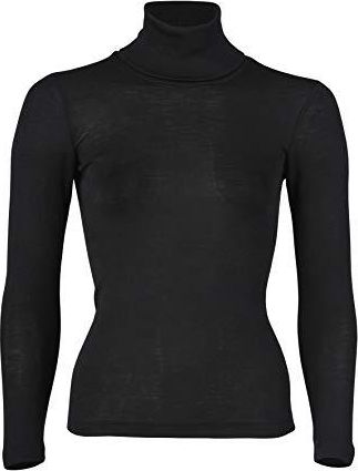 Engel Pull à col roulé pour femme, 70 % laine (kbT) et 30 % soie. - Noir - 36