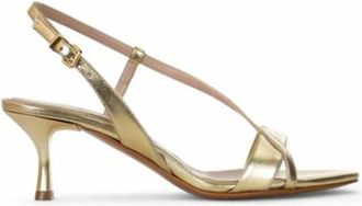 Albano Femme, Chaussures, Jaune, Taille: 39 EU Sandales en cuir - Style laminé platine