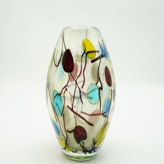 Cristalica Vase Murano-Stil Flora Höhe ca. 23,5cm Handarbeit