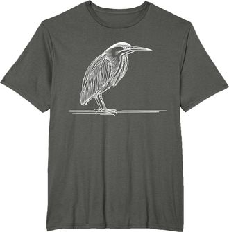 Jimbeels Line Art Bird & Ornithologist Amerikanische Rohrdommel T-Shirt