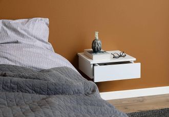 Norrwood home24 Hänge-Nachtkommode Chartee 37 x 13 x 32cm Weiß/Weiß