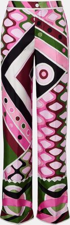 Pucci Weite High-Rise-Hose aus Seide