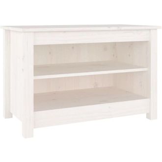 vidaXL Banc &agrave; chaussures Blanc 70x38x45,5 cm Bois de pin massif vidaXL