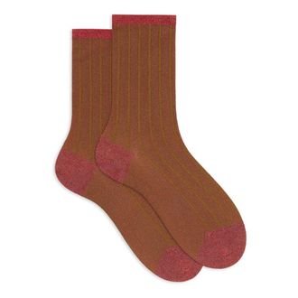 Gallo Gallo, Femme, Sous-v&ecirc;tements, Multicolore, Taille: ONE Size Chaussettes courtes en polyamide &agrave; c&ocirc;tes jumel&eacute;es espac&eacute;es avec paillettes