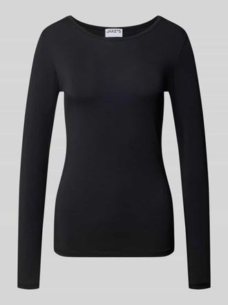 Jake*s Casual Longsleeve mit U-Boot-Ausschnitt