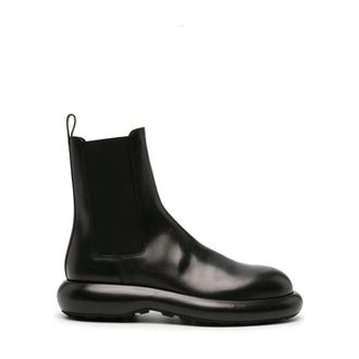 Jil Sander Schwarze Lederkn&ouml;chelstiefel - - Shoes - Herren - Schwarzk - 42 EU