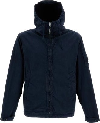 C.P. Company C.p. Company, Homme, Vestes, Bleu, Taille: S Veste &agrave; capuche avec lentille Micro-Reps