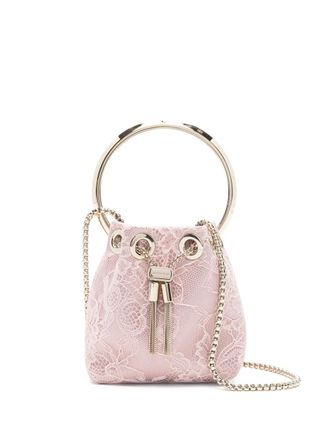 Jimmy Choo London sac seau Micro Bon Bon - Rose