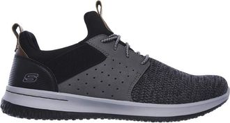 Skechers Herren Delson Camben Sneaker, Black Gray Mesh W Synthetic, 40 EU