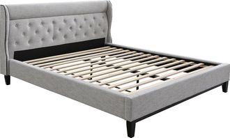 Vente-Unique Lit 160 x 200 cm - Gris - MARSDENIO