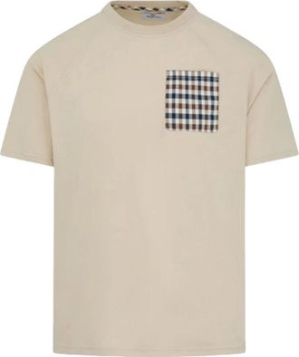Aquascutum Homme, Tops, Beige, Taille: 3XL Active Raglan Pocket Tee