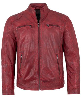 Maddox Lederjacke Alessio MADDOX - Herren Lederjacke Lammnappa dunkelrot