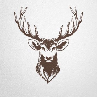 WANDfee Wandtattoo Hirsch Hirschkopf Hirschgeweih AC0510006 Gr&ouml;&szlig;e 56 x 50 cm Farbe dunkelbraun