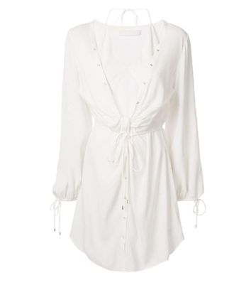 Dion Lee White Twist Placket Tunic Dress Size S