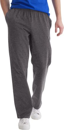 Hanes Essentials Sweatpants, Herren Baumwoll-Jersey-Hose mit Taschen, 83,8 cm, Dunkelgrau meliert, Mittel
