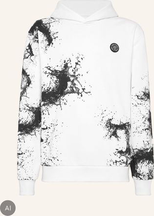 Plein Sport Plein Sport Kapuzen-Sweatshirt Splash weiss